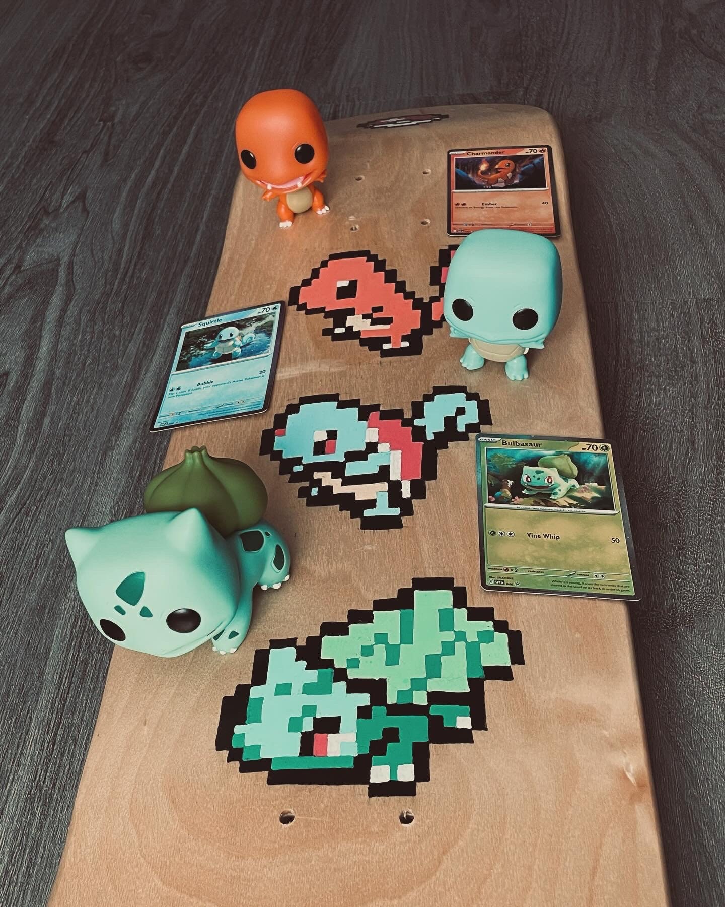 Hand Painted Pokemon Skate Deck 8-bit Characters - Etsy