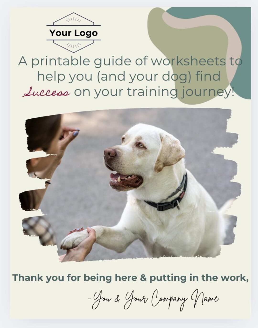Dog Training Worksheet and Homework Template | Dog Trainer Resources ...