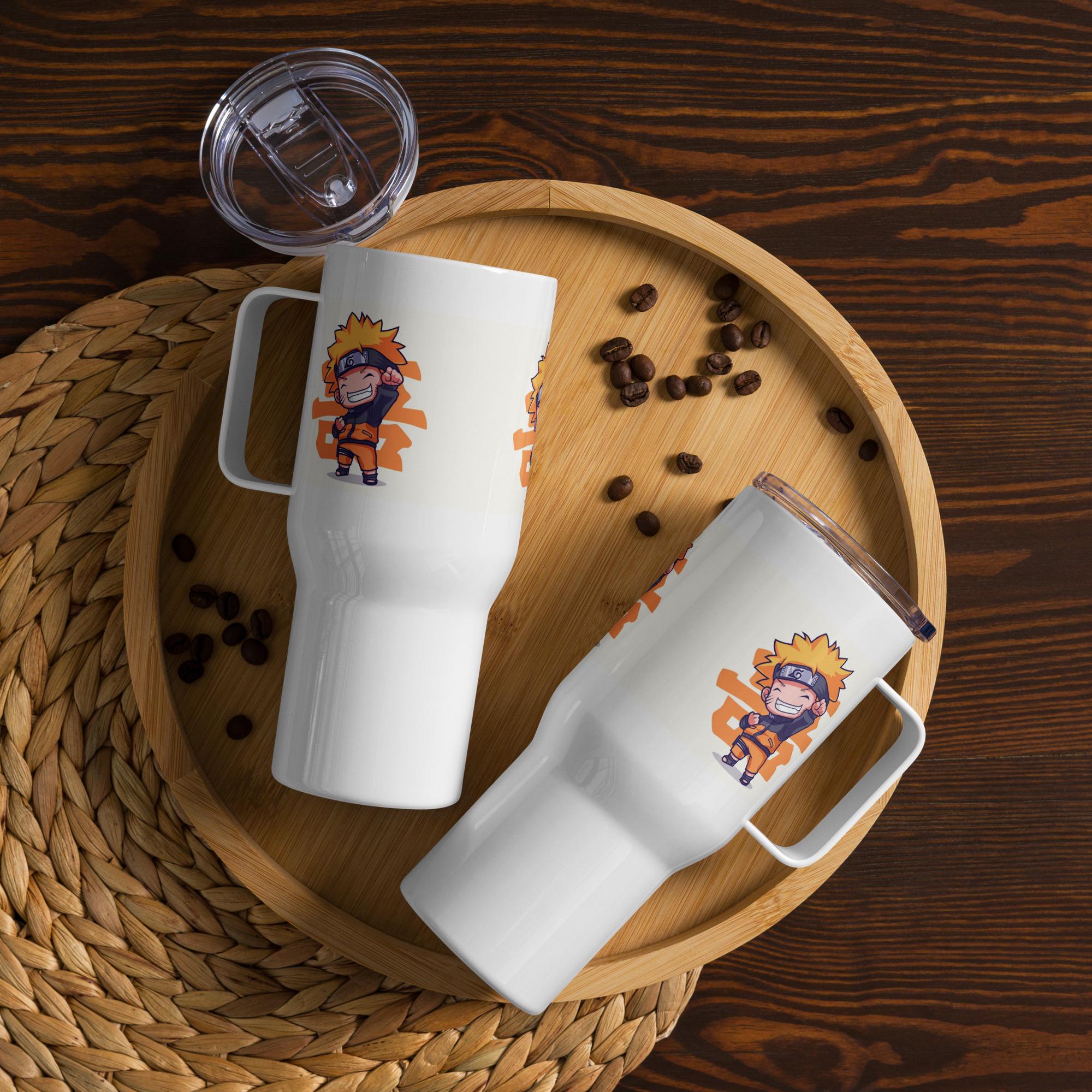 Naruto Design Travel Mug With Handle | Perfect for Anime Fans on the Go ...