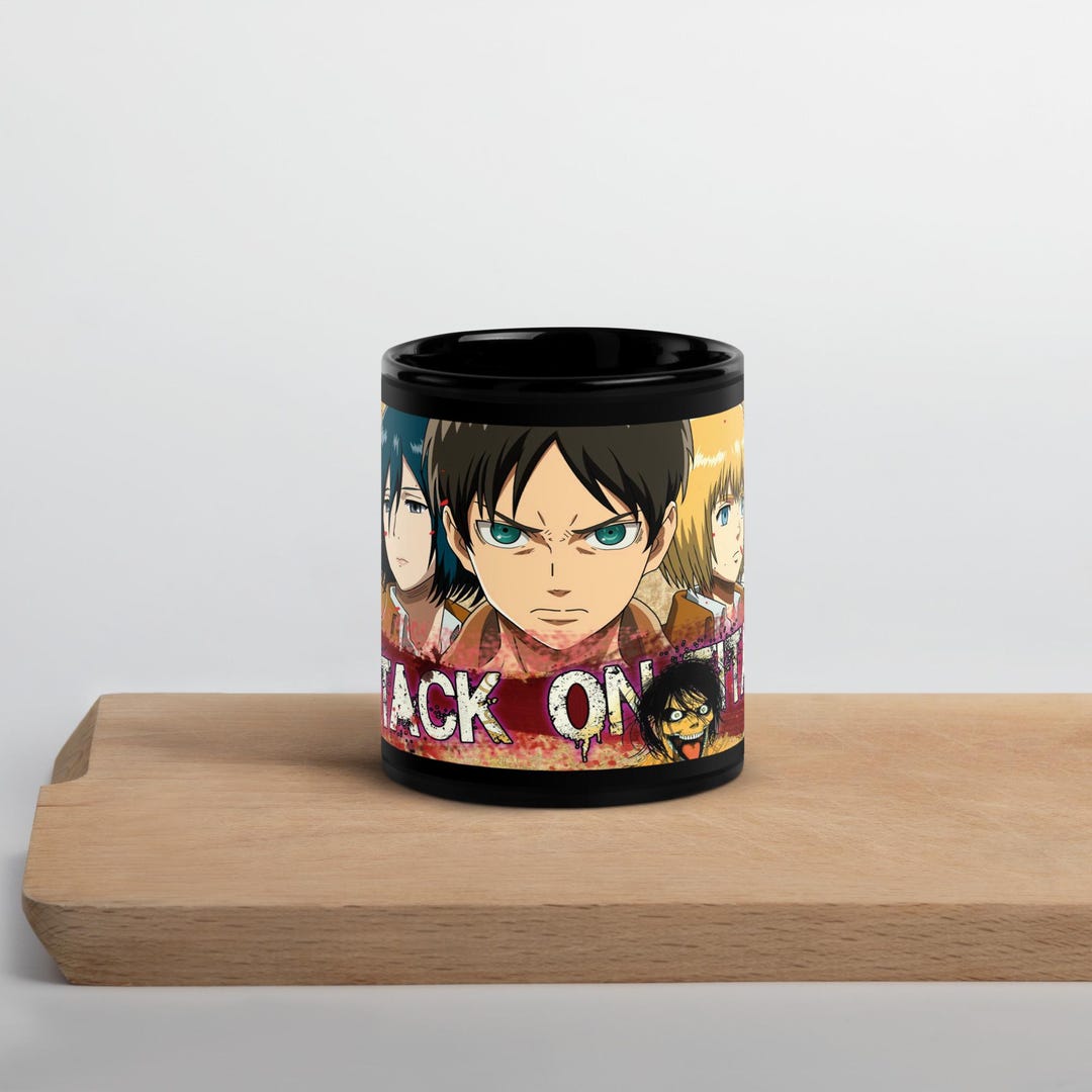 Black Glossy Mug - Attack on Titan Design | Awesome Gift for Anime ...