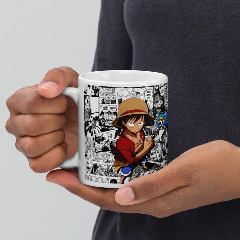 Monkey D. Luffy Mug White Glossy Coffee Cup for Anime Fans Unique Gift ...