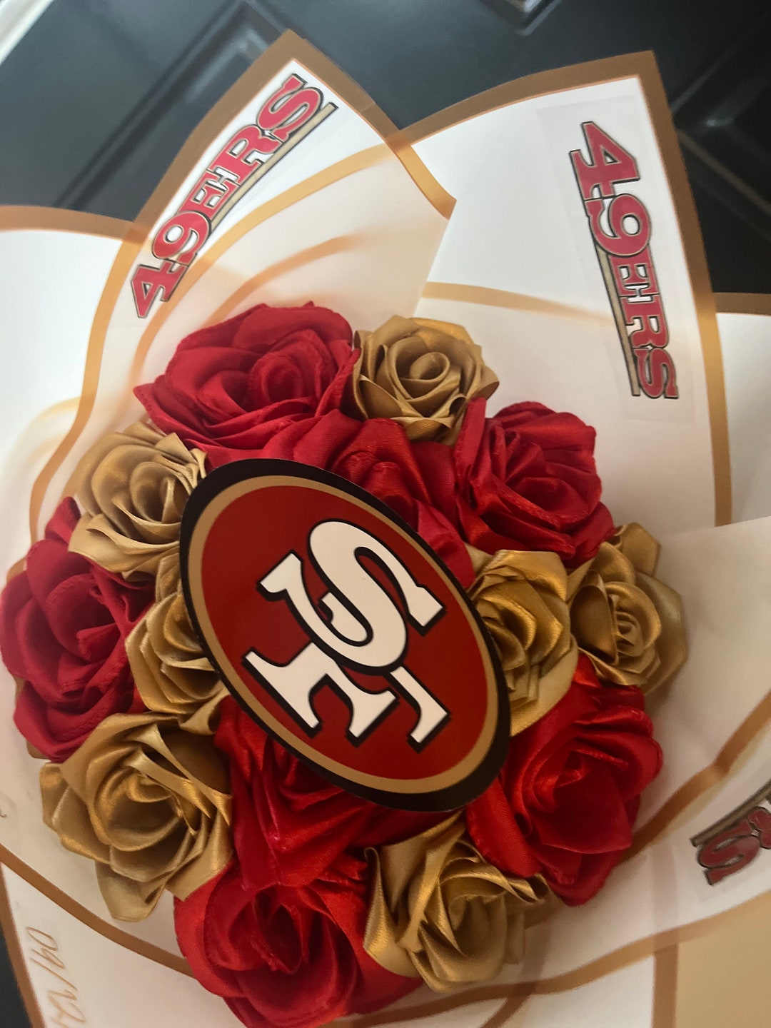 49ers Ribbon Rose Bouquet - Etsy