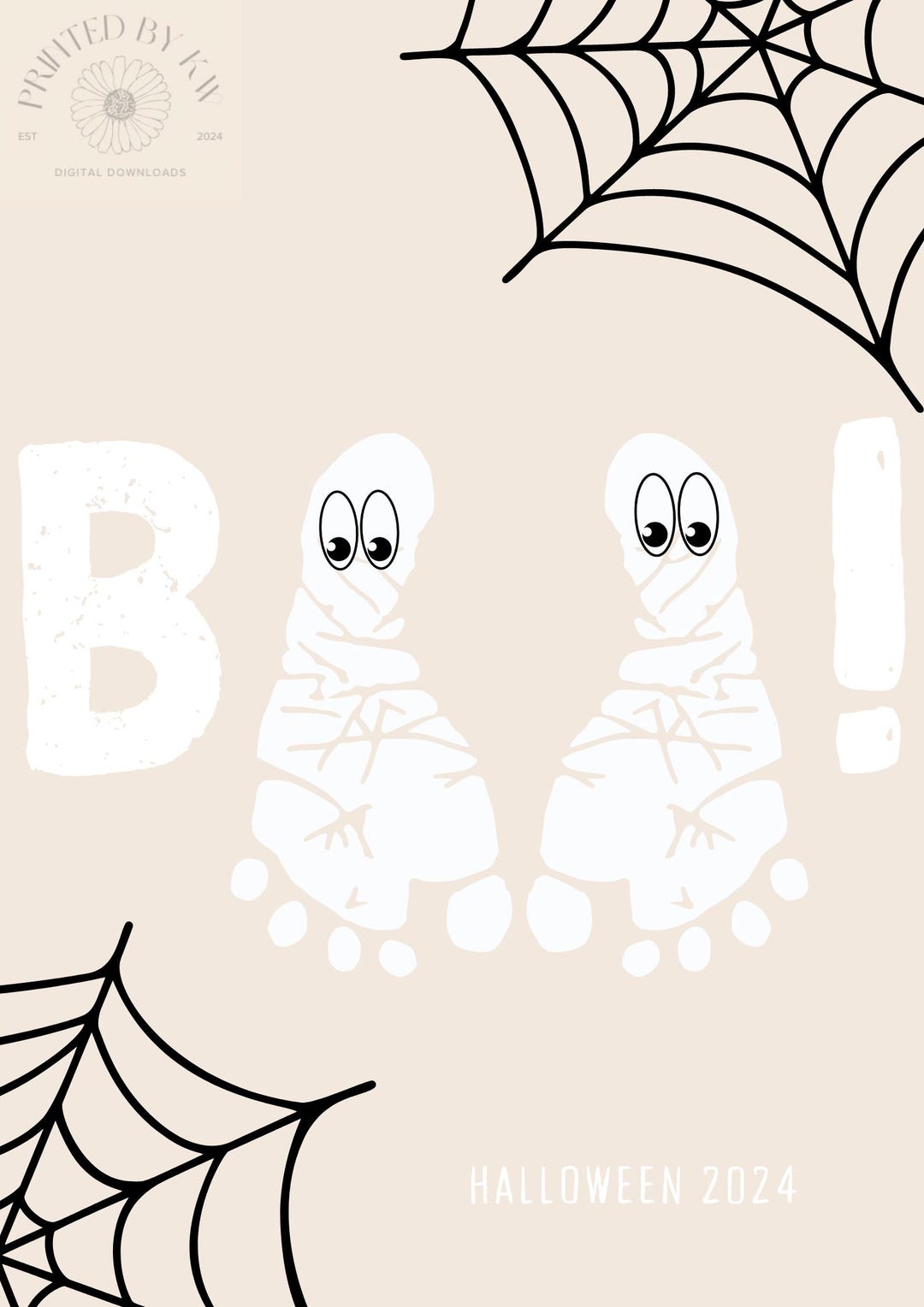 BOO Cute Ghost Footprint Craft - Etsy