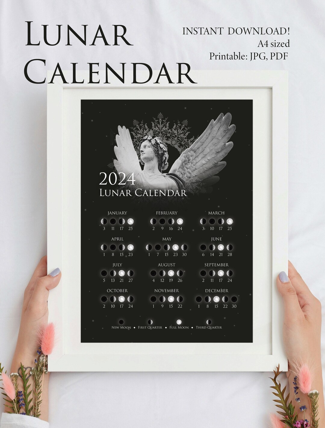 2024 Greek Themed Lunar Calendar | Printable - Etsy
