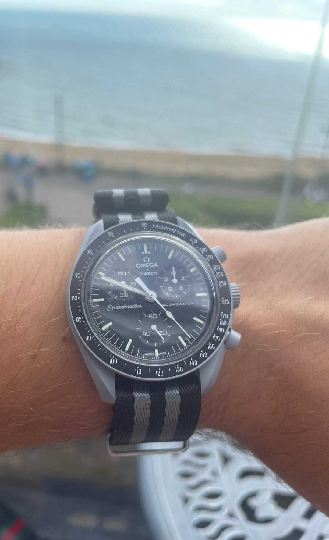 Bond Style Nylon Military NATO Watch Strap for Omega X Swatch ...