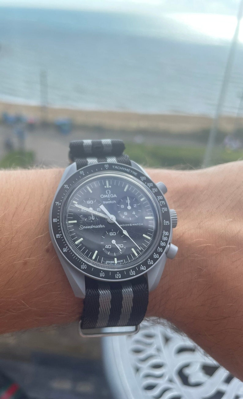 Bond Style Nylon Military NATO Watch Strap for Omega X Swatch ...