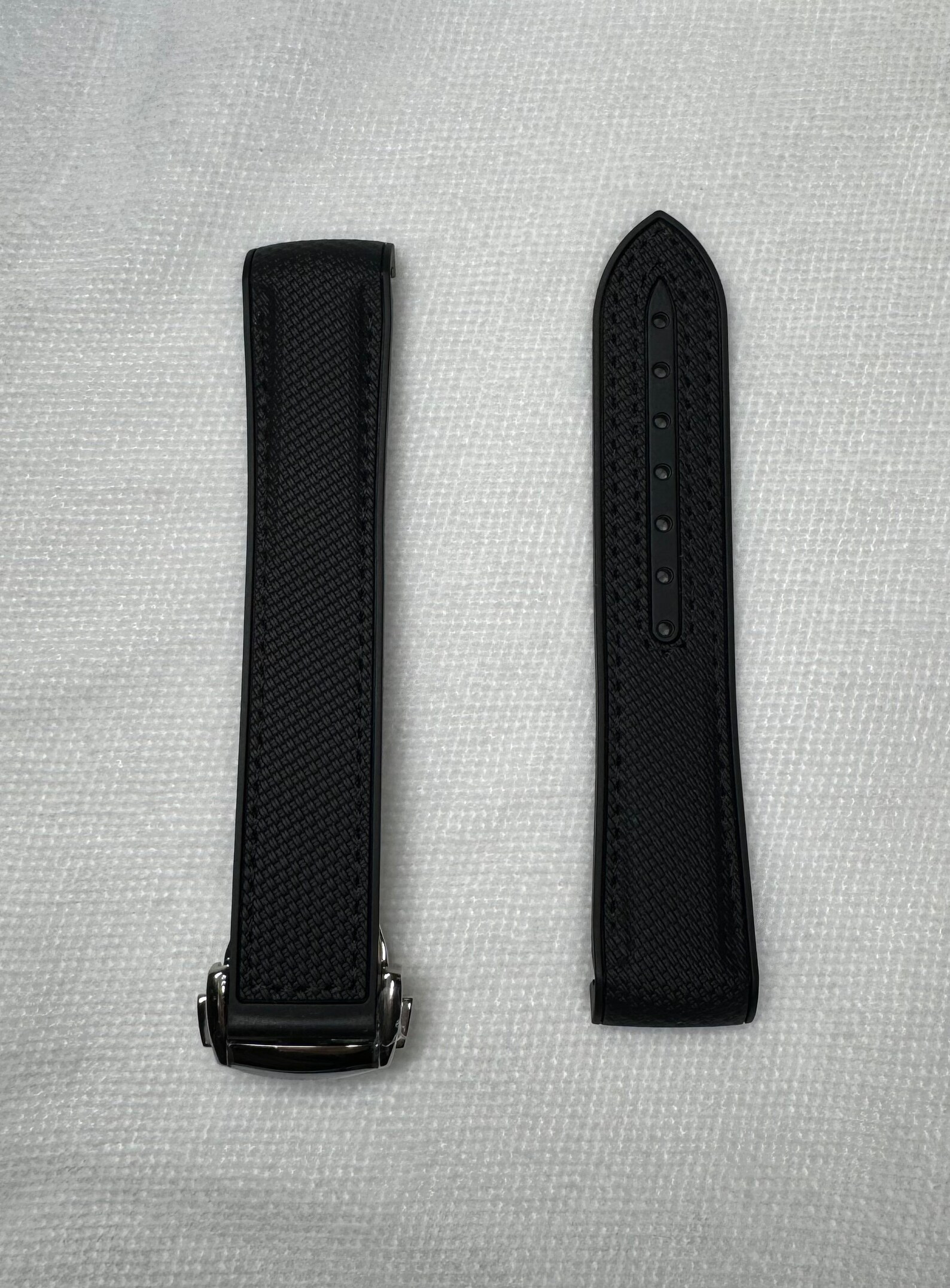 Black Rubber Sailcloth Watch Strap for Omega Speedmaster - Etsy