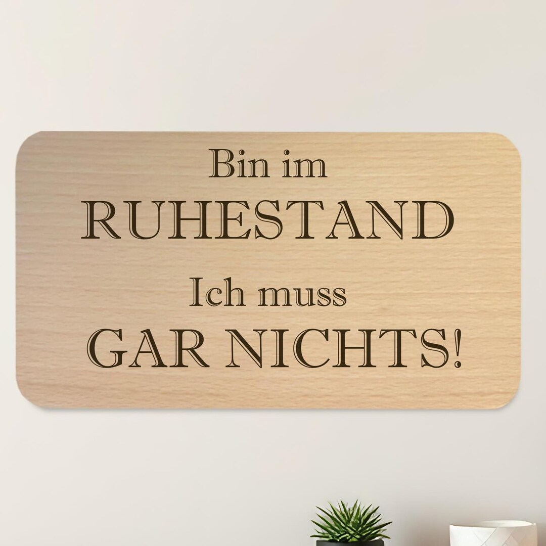 Wooden Sign With Funny Engraving for Pensioners Sign as Decoration for ...