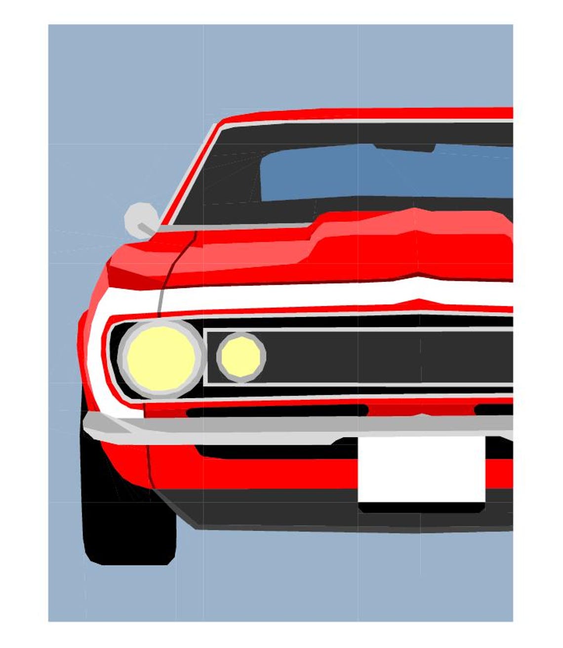 PDF 28”x36” Classic Muscle Car FPP Art Quilt Pattern for Row by Row ...