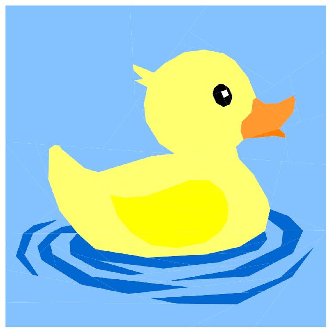 12" & 18" FPP Rubber Ducky Quilt Block Mini Quilt Pattern: Foundation ...