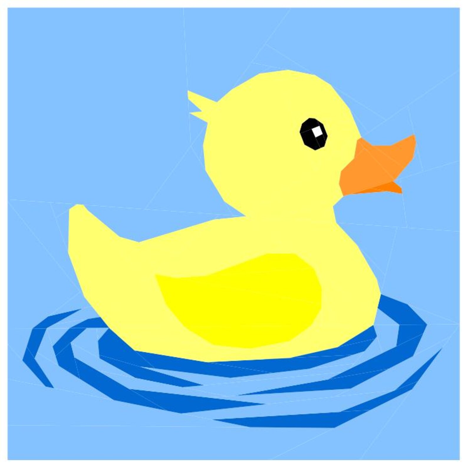 12" & 18" FPP Rubber Ducky Quilt Block Mini Quilt Pattern: Foundation ...