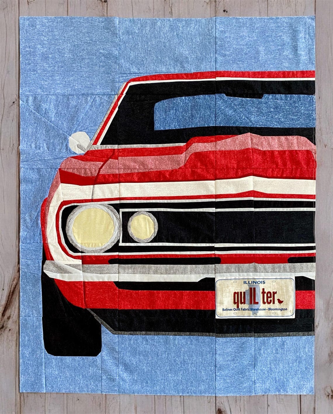 PDF 28”x36” Classic Muscle Car FPP Art Quilt Pattern for Row by Row ...