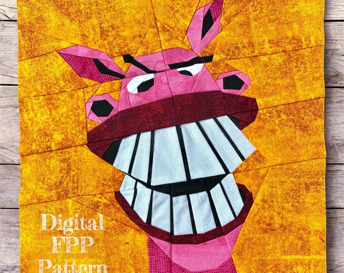 14" Donkey Foundation Paper Piecing Quilt Block Pattern FPP - Etsy Canada