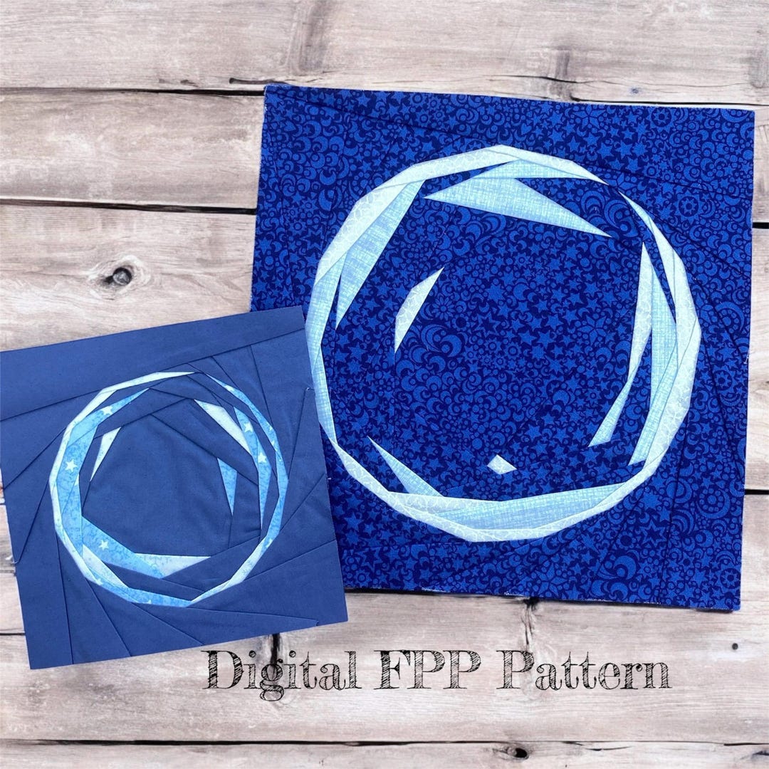 10" 12" FPP Little Blue Bubble Quilt Block Pattern: Foundation Paper ...
