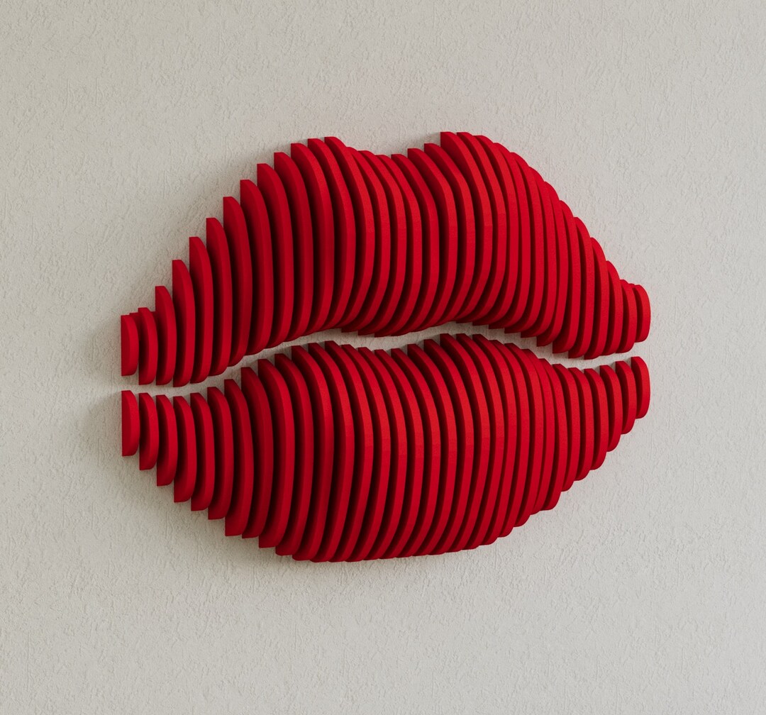 Parametric Lips Wall Decor, Parametric Wall Art for CNC, Wood Lips ...