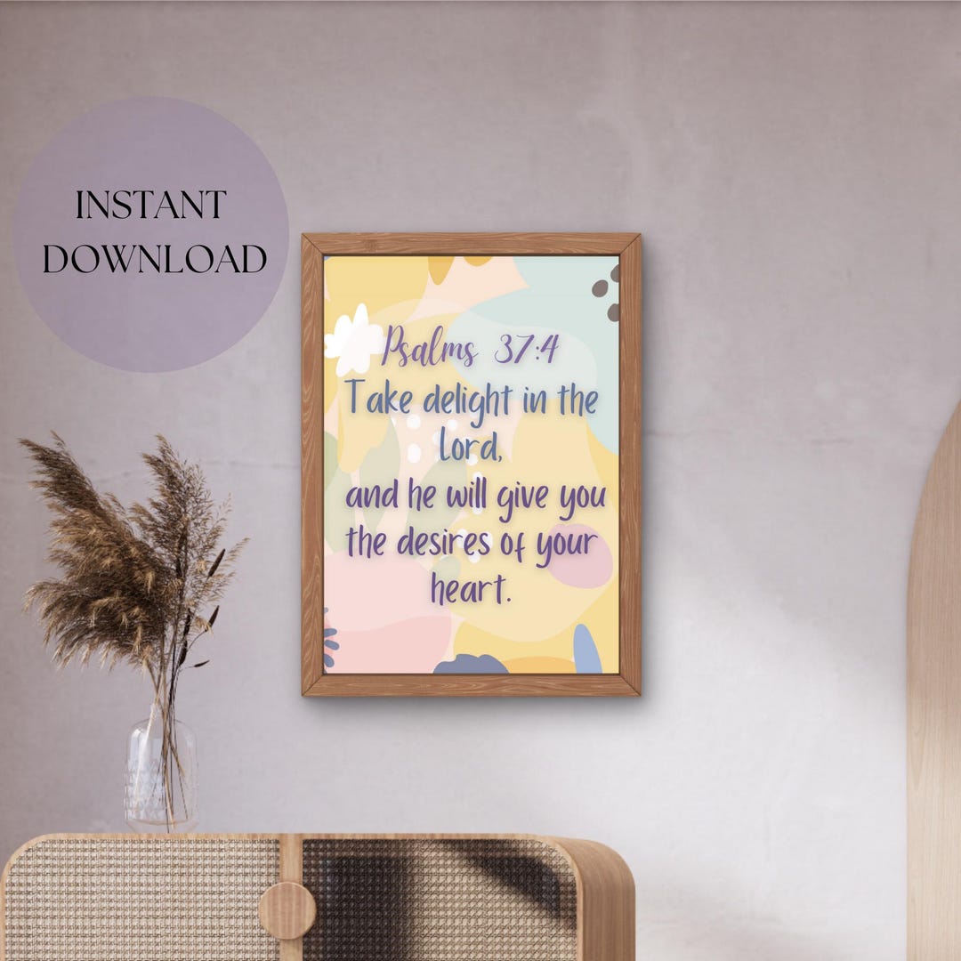 Take Delight in the Lord Psalms DYI Gift Faith Based Decoration ...