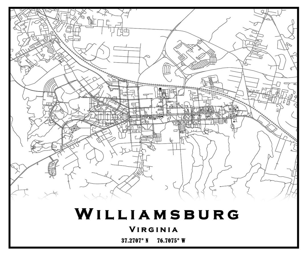 Williamsburg Virginia Map - Etsy