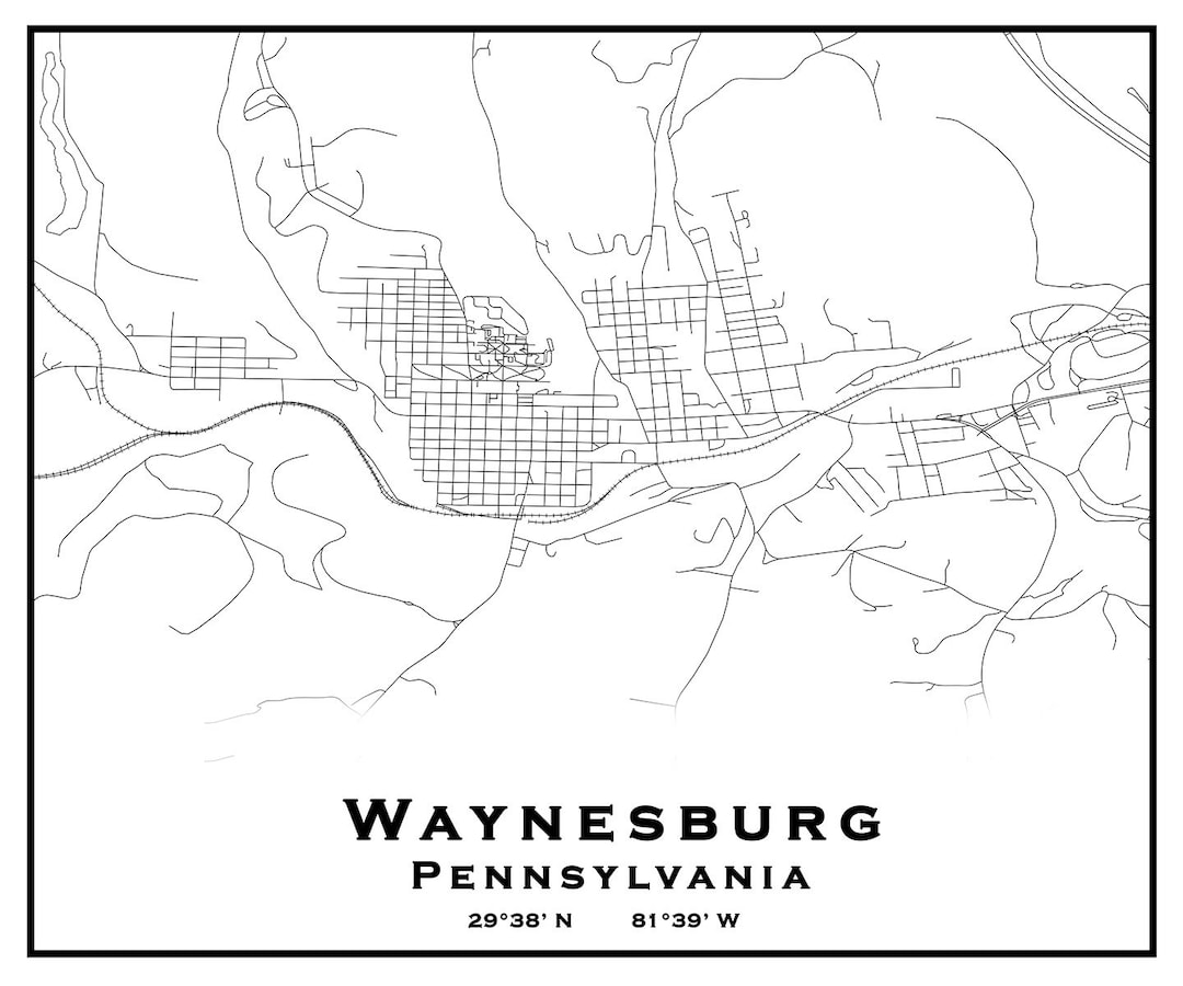 Waynesburg Pennsylvania Map - Etsy