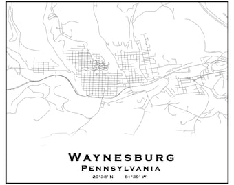 Oil and Gas Well Map the Peoples Natural Gas Co Waynesburg Greene ...