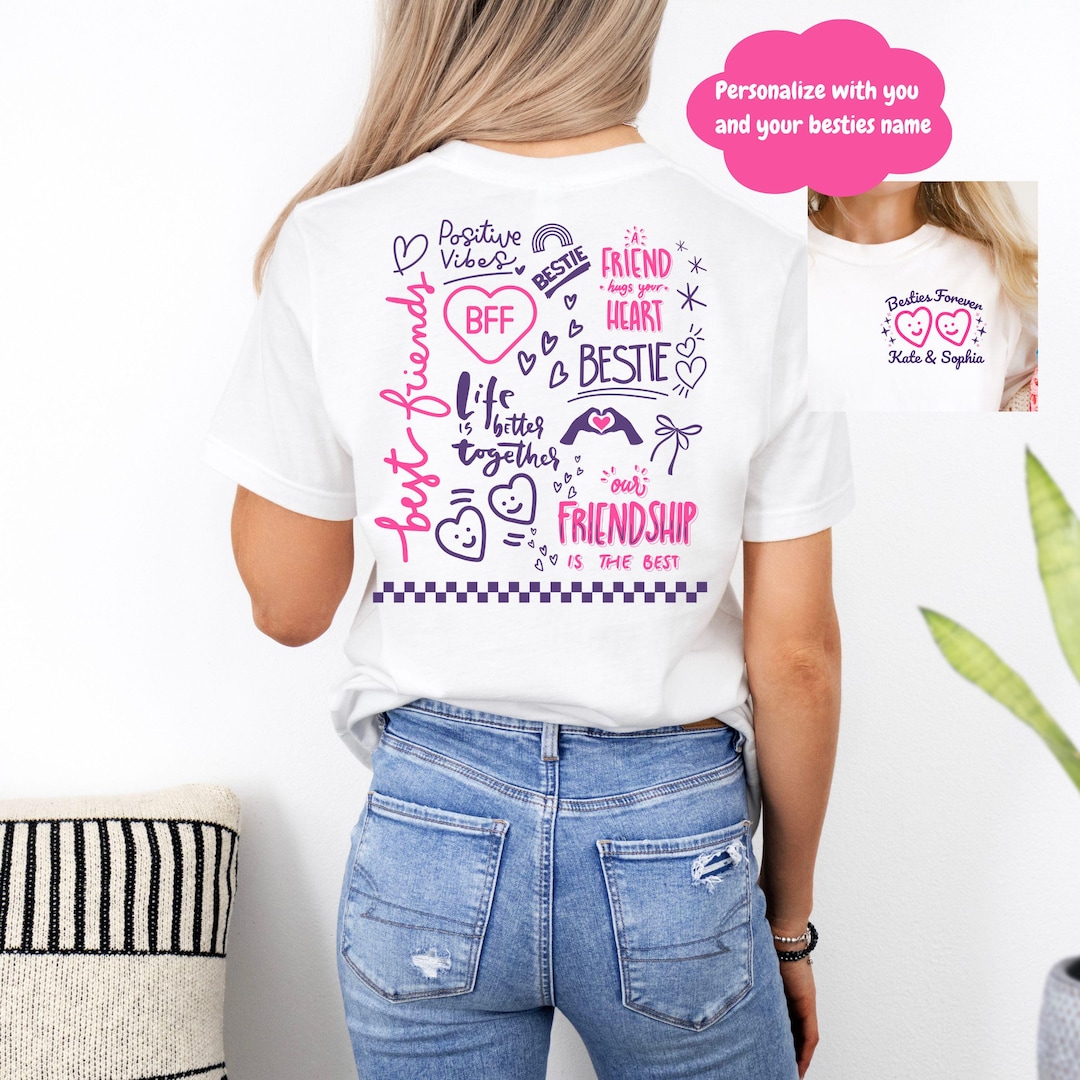 Best Friend Matching Shirt, Custom Bestie T-shirt, BFF Trendy Tee, Cute ...