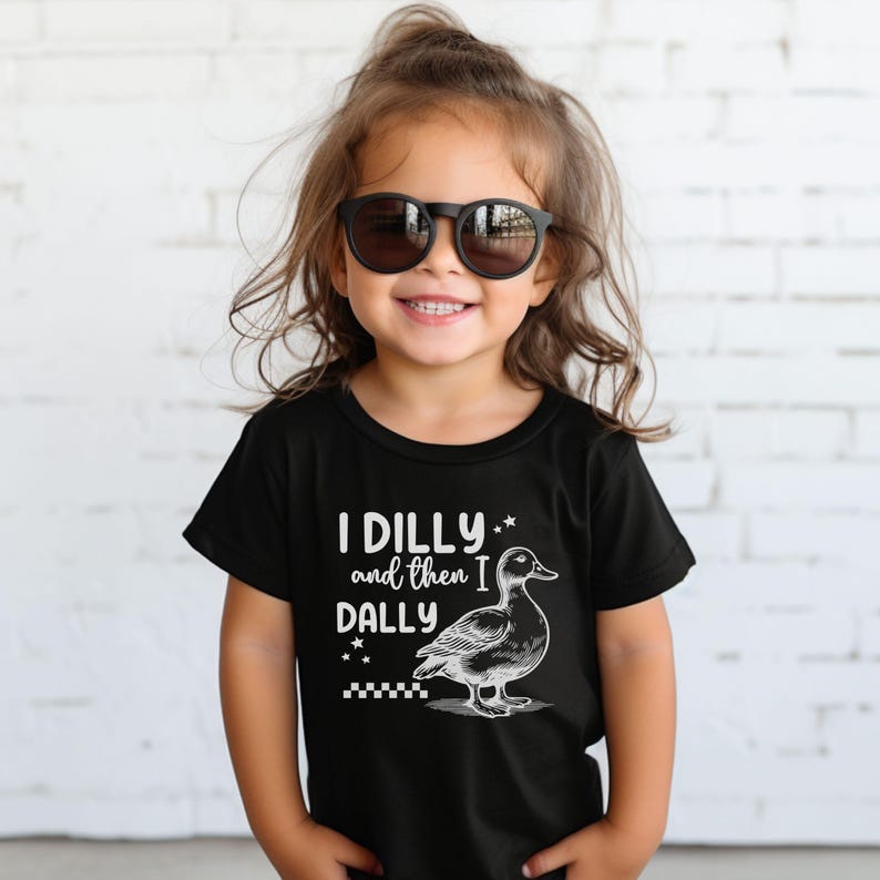 I Dilly and Then I Dally Kids Shirt, Retro Duck Youth T-shirt, Funny ...