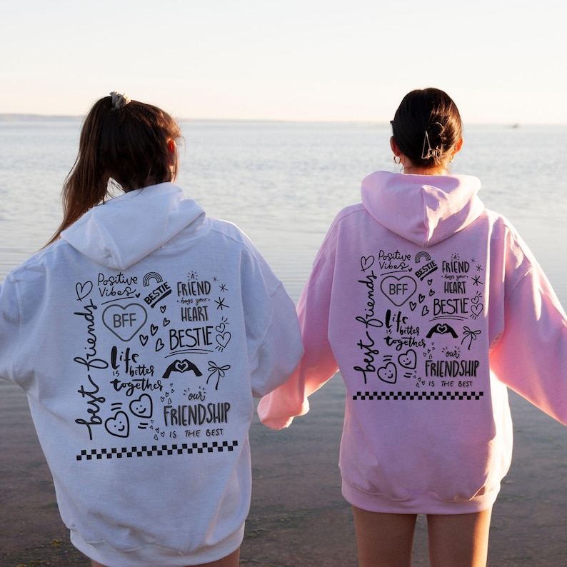 Best Friend Matching Hoodies, Custom Bestie Sweatshirt, BFF Trendy ...
