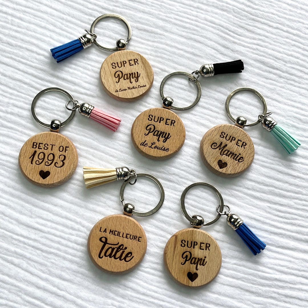 Personalized Wooden Key Ring Engraved Wooden Key Ring Original Key Ring ...