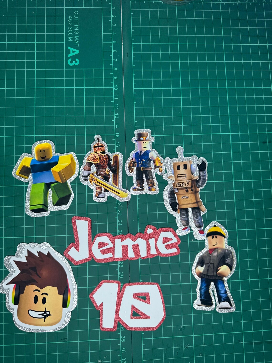 Custom Roblox Cake Topper Set | Double Layered Topper | Roblox ...