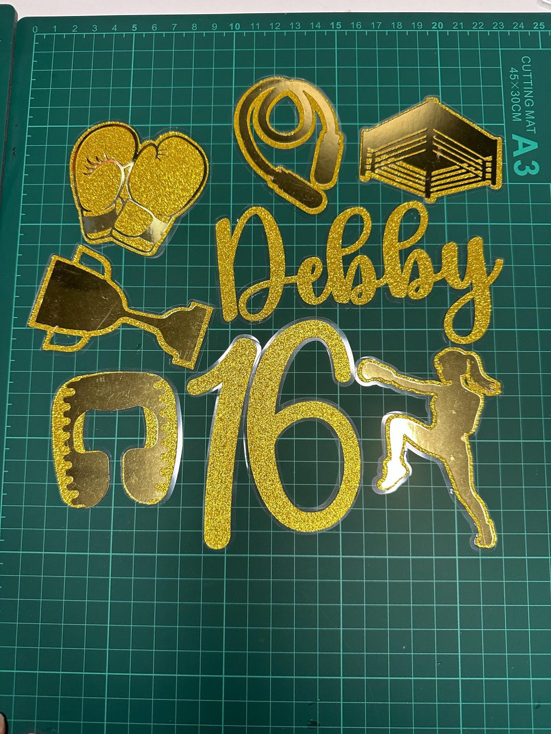 Boxing Themed Topper Set Personalised Topper Set Name and Age Double ...