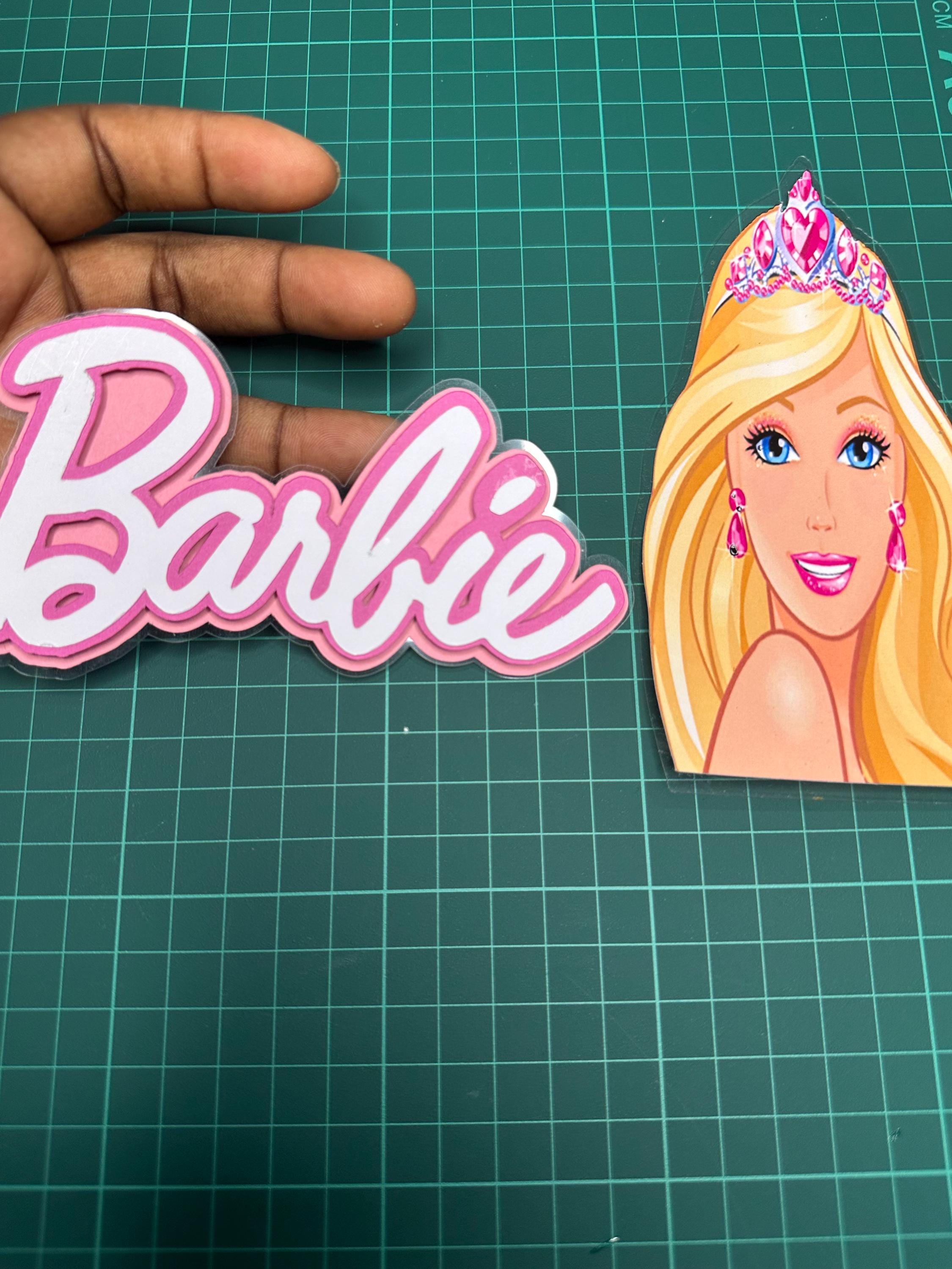 Barbie Cake Topper Set Barbie Head Barbie Logo 3d Topper Perfect for a ...
