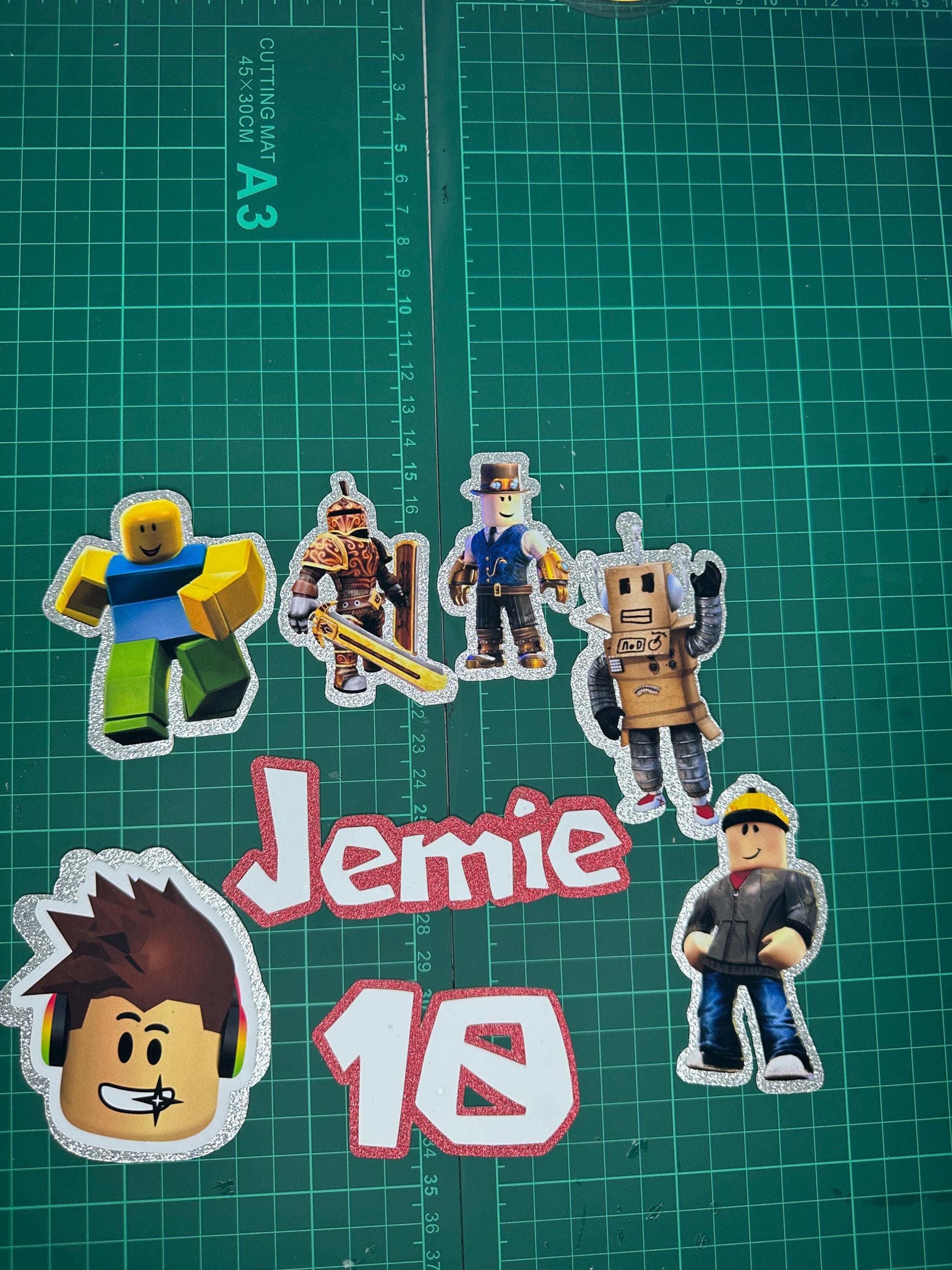 Custom Roblox Cake Topper Set | Double Layered Topper | Roblox ...