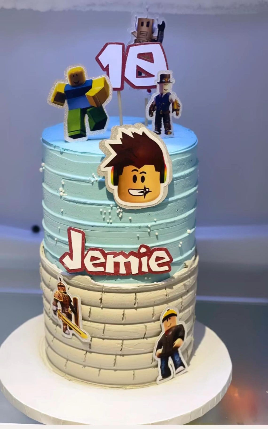 Custom Roblox Cake Topper Set Double Layered Topper Roblox Characters ...