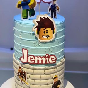 Custom Roblox Cake Topper Set | Double Layered Topper | Roblox ...