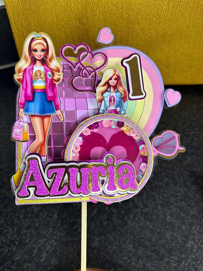 Barbie Cake Shaker Topper Set Barbie 3d Shaker Topper Cake Charms ...