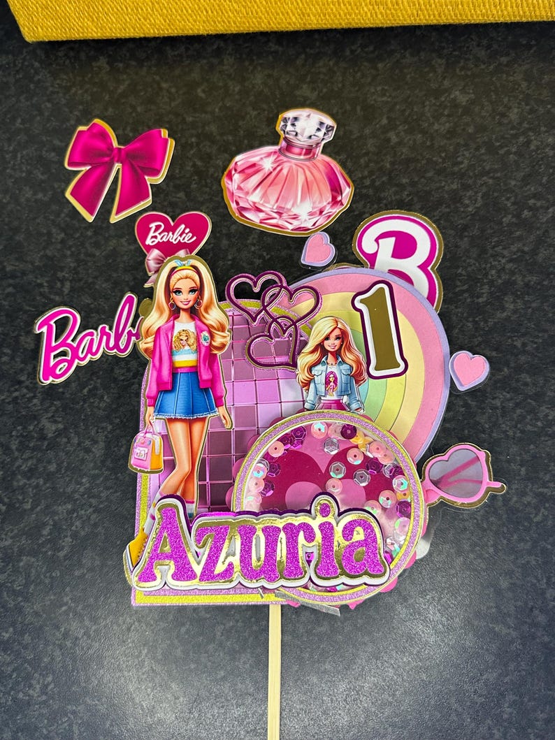 Barbie Cake Shaker Topper Set Barbie 3d Shaker Topper Cake Charms Perfect for a Full Cake - Etsy