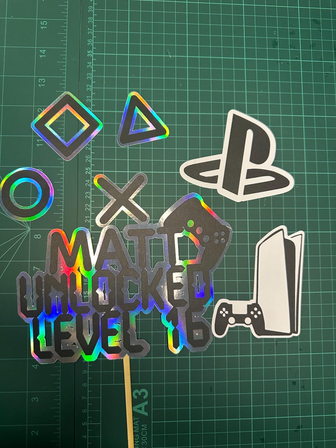 Custom Gaming Cake Topper Set Double Layered Topper PS5 Gamer ...