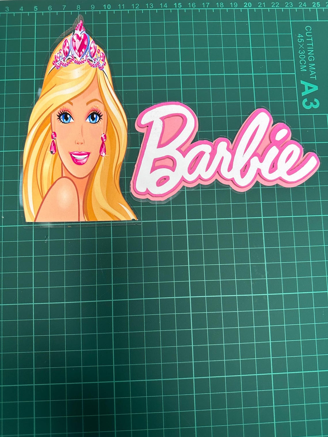 Barbie Cake Topper Set Barbie Head Barbie Logo 3d Topper Perfect for a ...
