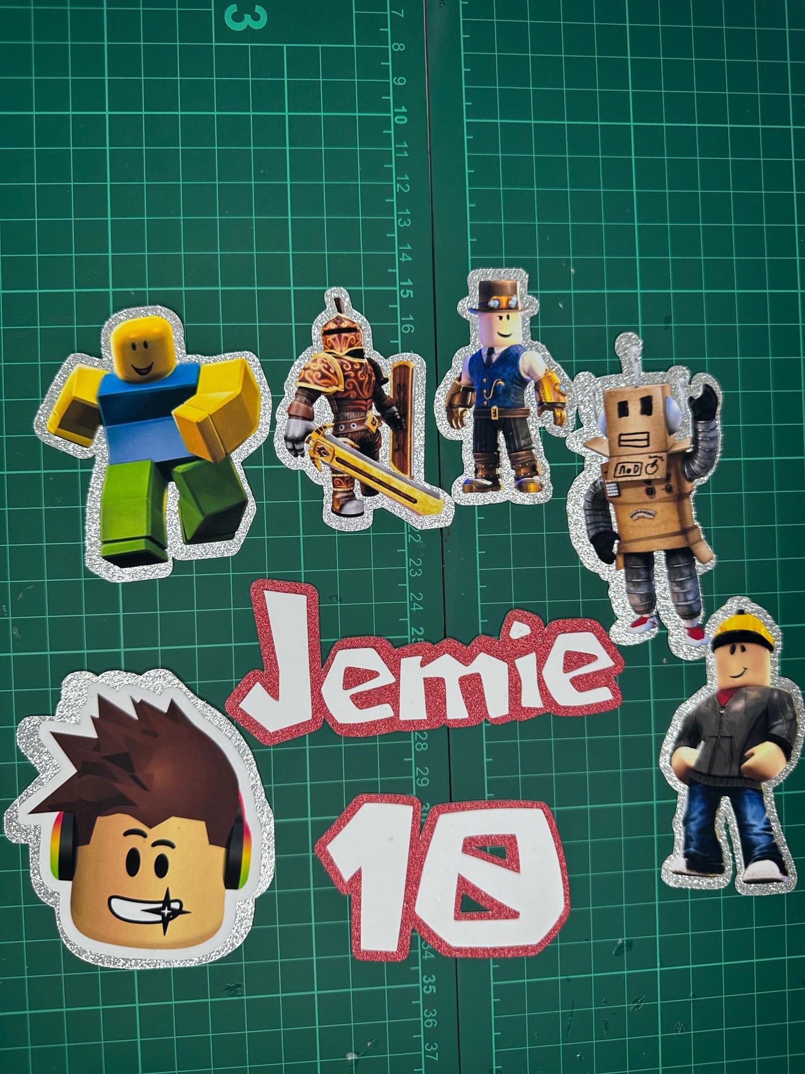 Custom Roblox Cake Topper Set | Double Layered Topper | Roblox ...