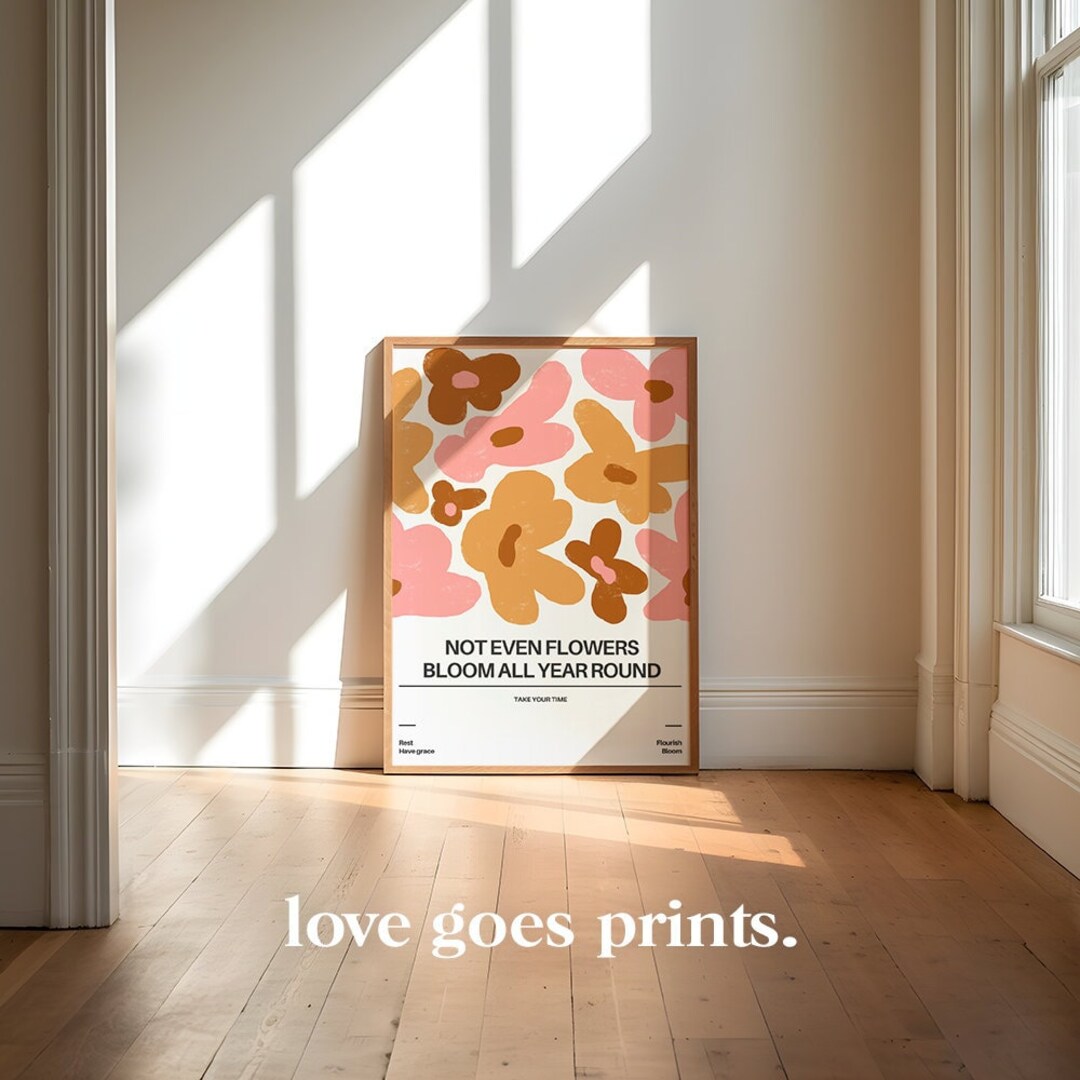 Abstract Flower Poster Digital Printable Poster Inspirational Quote ...