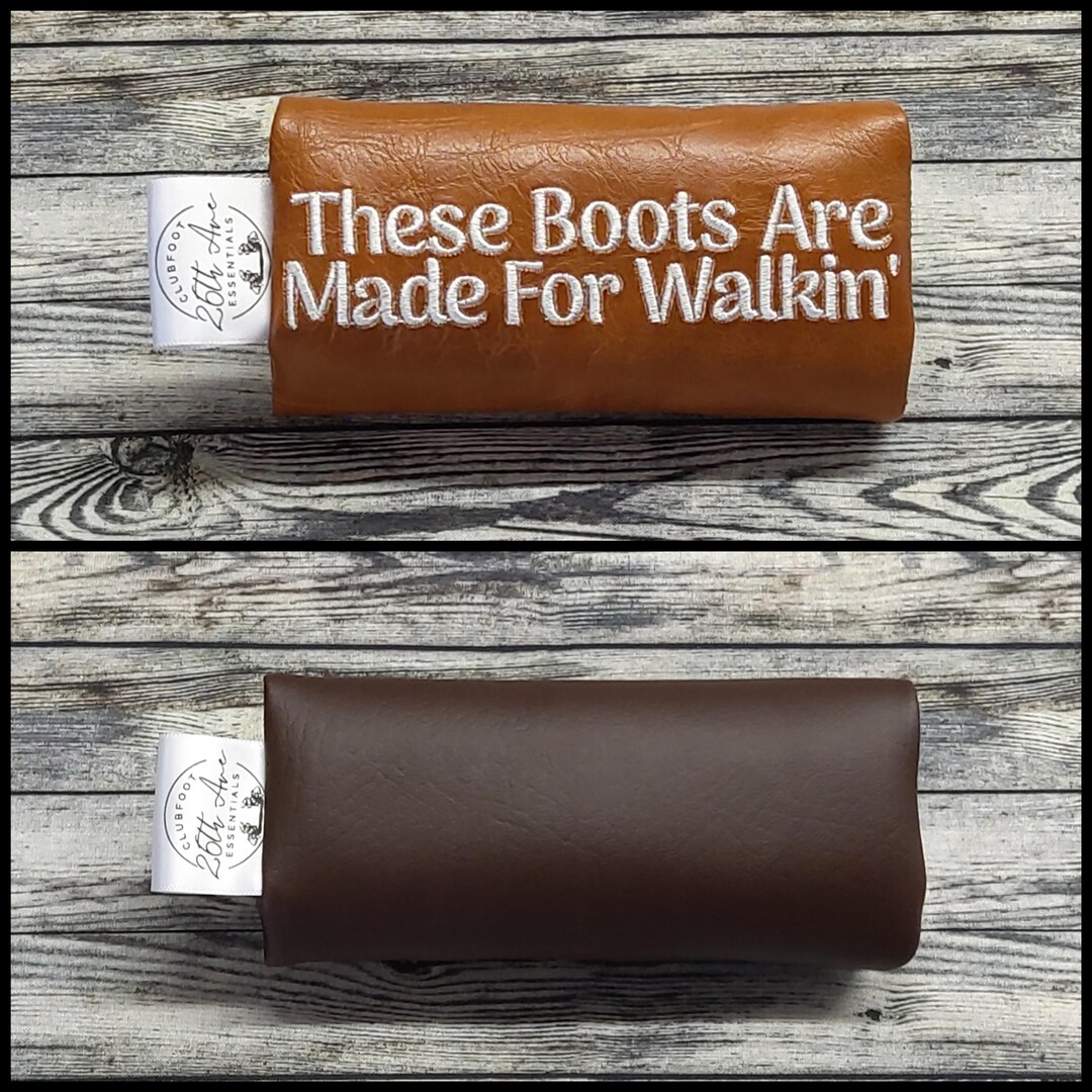 Clubfoot Bar Cover Reversible Caramel & Brown Leather + Quote - Etsy