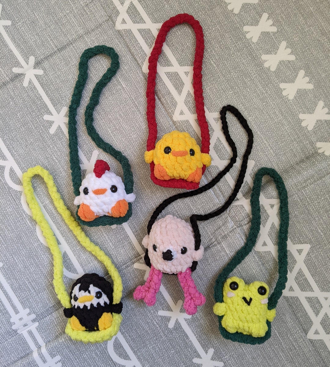 Crochet Animal Friends on a Swing for Your Car Made to Order - Etsy