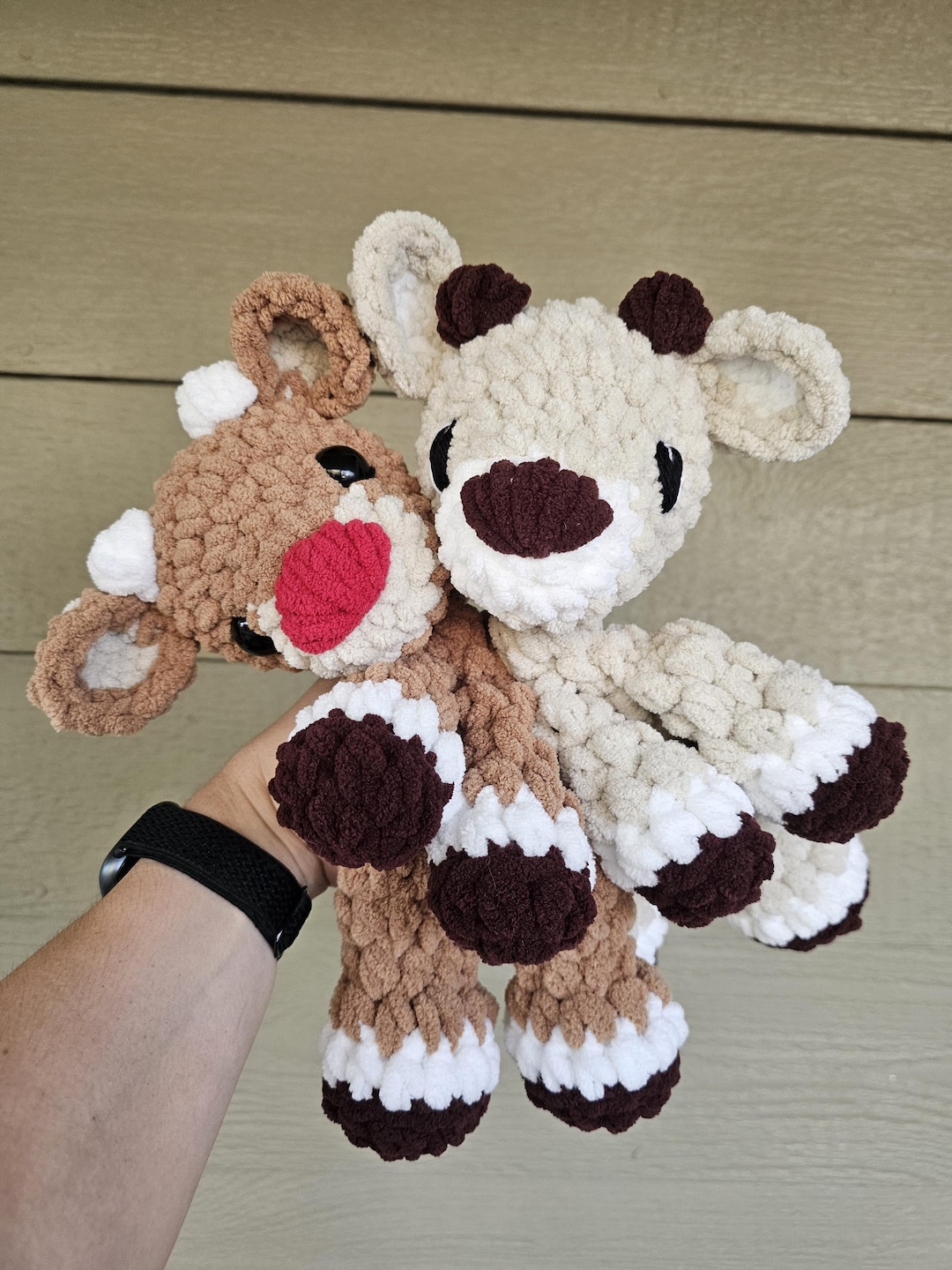 Crochet Rudolph the Red Nosed Reindeer Snuggler | Crochet Deer ...