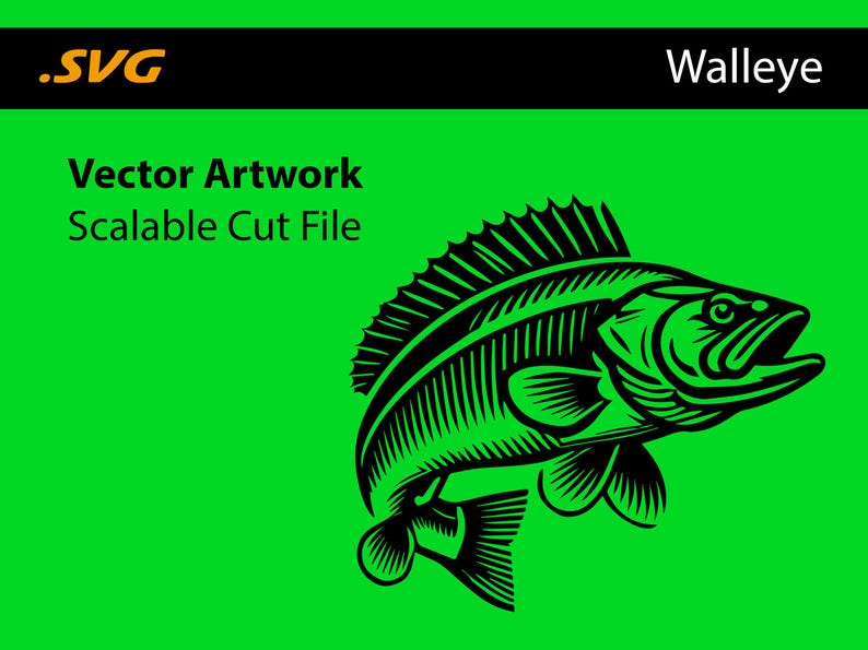 Walleye Fish Vector SVG Illustration Cut File - Etsy
