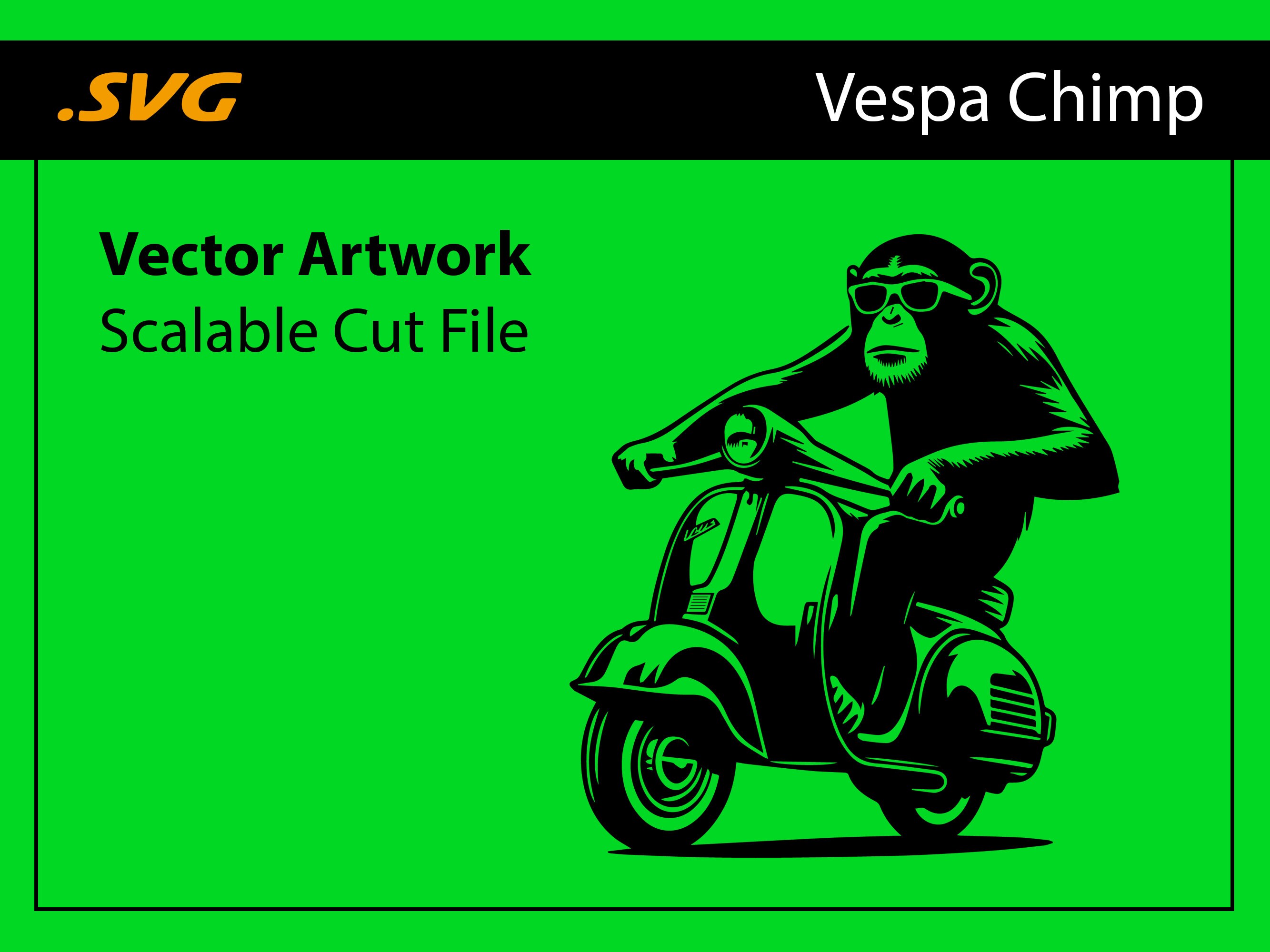 Vespa Chimp .svg Vector Artwork/scalable Cut File - Etsy