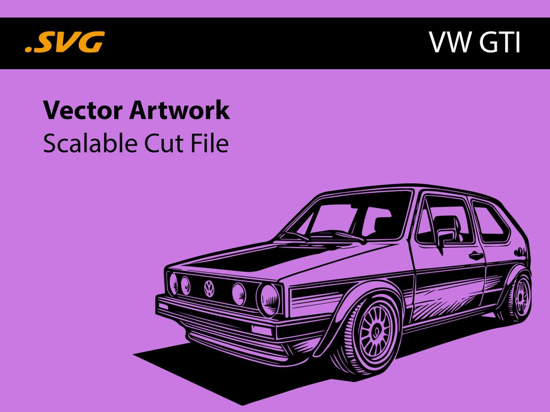 Volkswagen GTI Illustration Vector Svg Cut File - Etsy