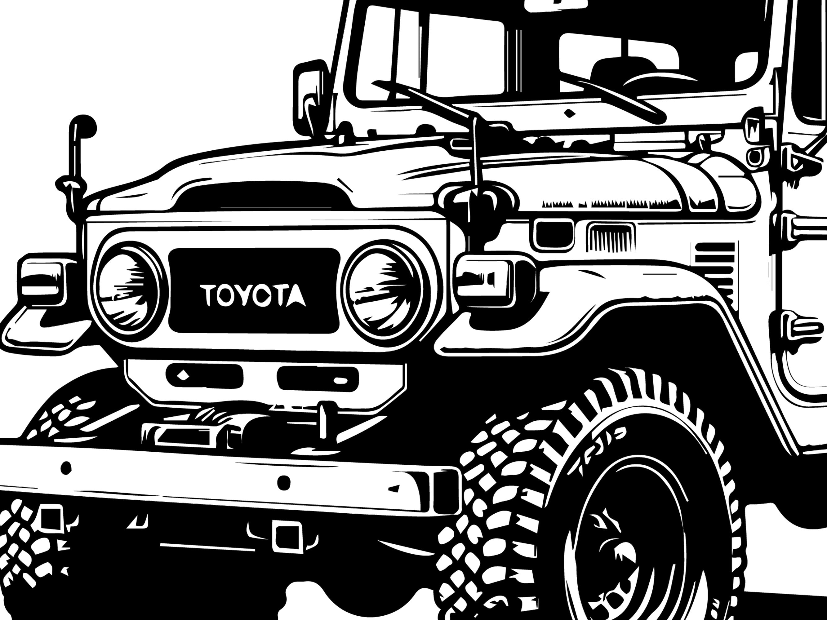 Toyota FJ40 Landcruiser SVG Vector Cut File - Etsy Australia
