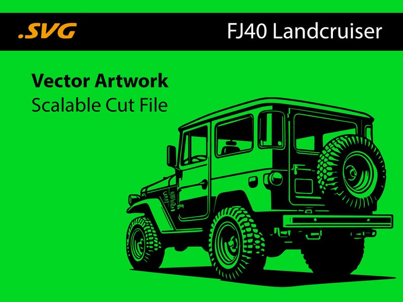 Toyota FJ40 Landcruiser Rear View SVG Vector Cut File - Etsy