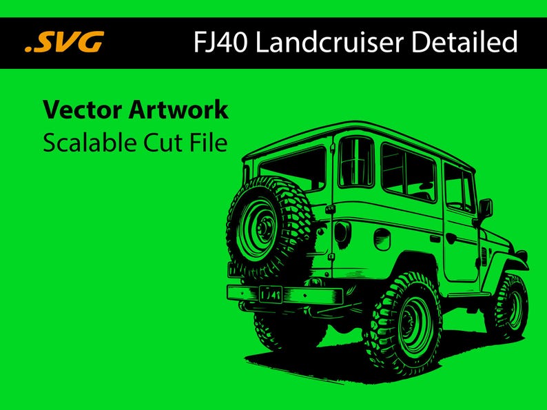 1970s Toyota FJ40 Landcruiser SVG Detailed Vector Cut File - Etsy