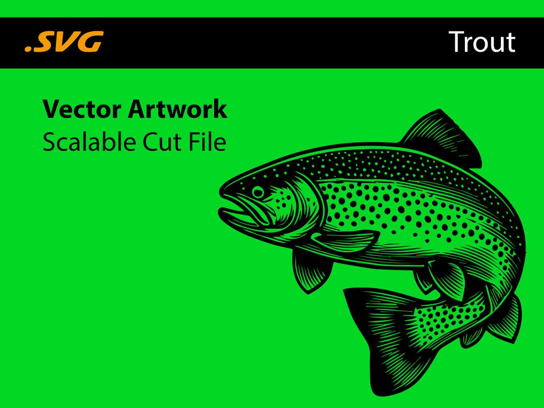 Trout SVG Vector Illustration - Etsy