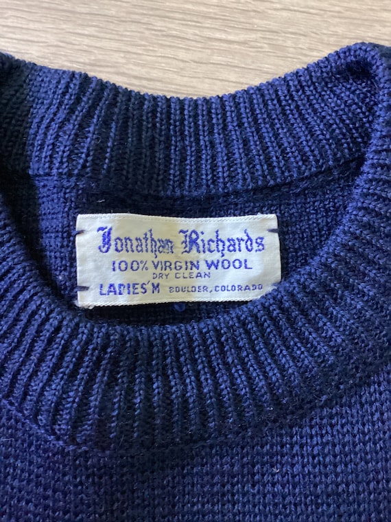 Vintage Jonathan Richards 100% virgin wool navy blue … - Gem